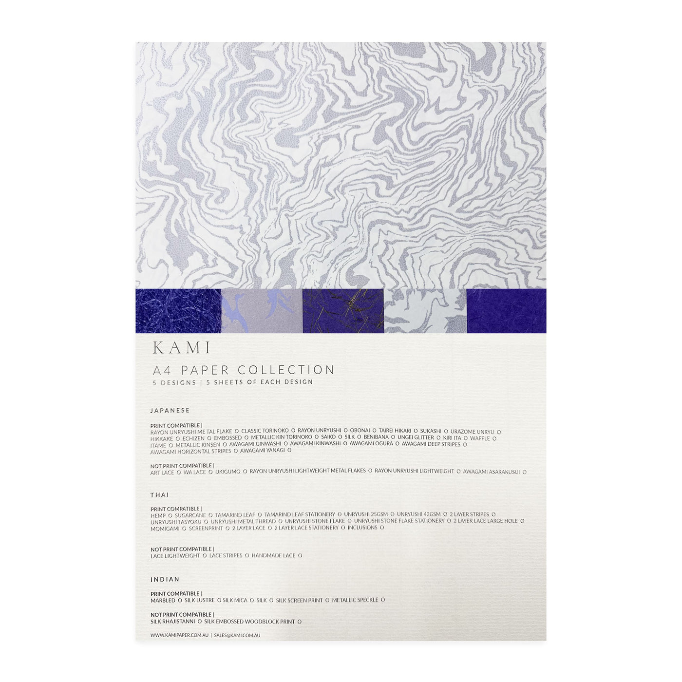 A4 Paper Pack | Indian and Japanese Collection A | 5 Designs | 25 Shee