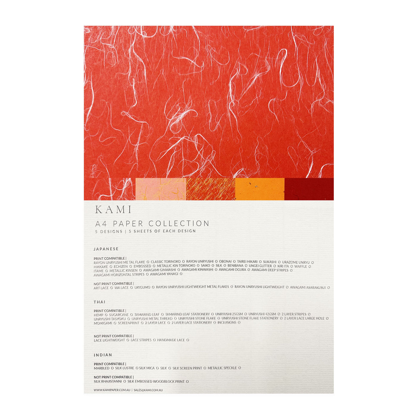 A4 Paper Pack | Japanese and Thai Collection E | 5 Designs | 25 Sheets