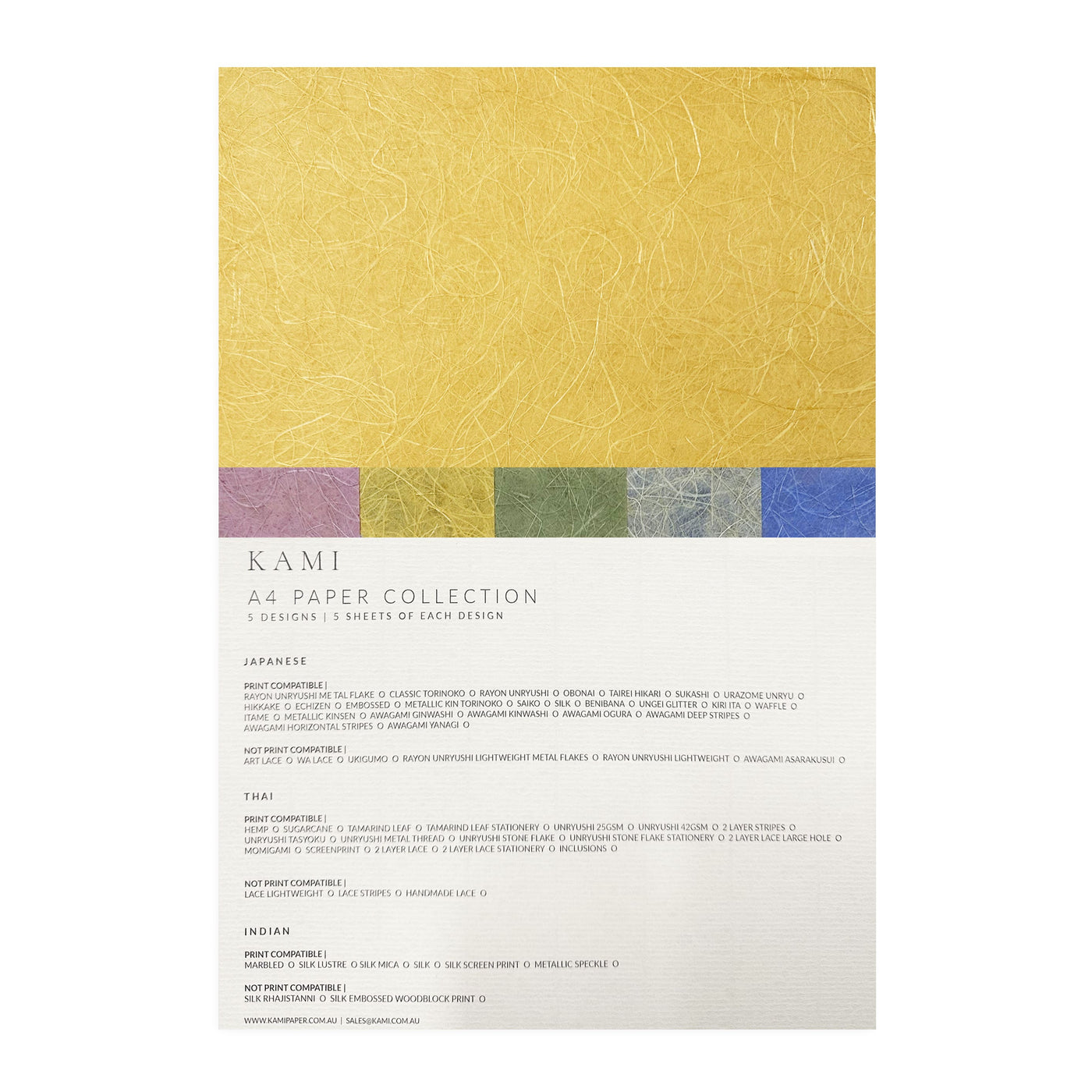 A4 Paper Pack | Japanese Collection F | 5 Designs | 25 Sheets
