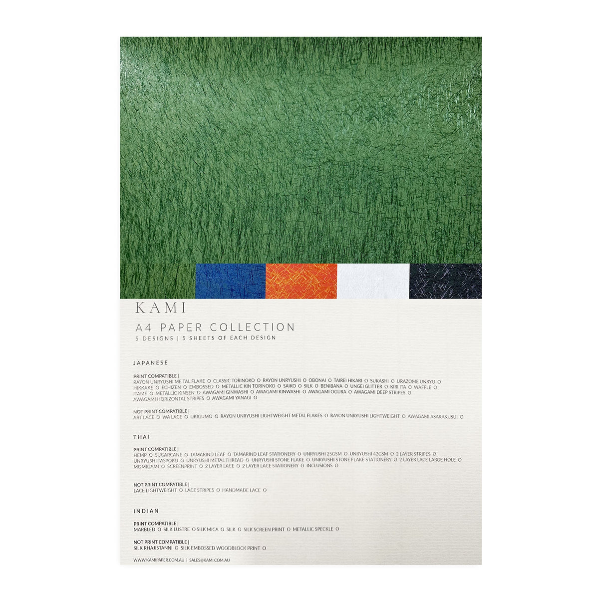 A4 Paper Pack | Japanese Collection S | 5 Designs | 25 Sheets
