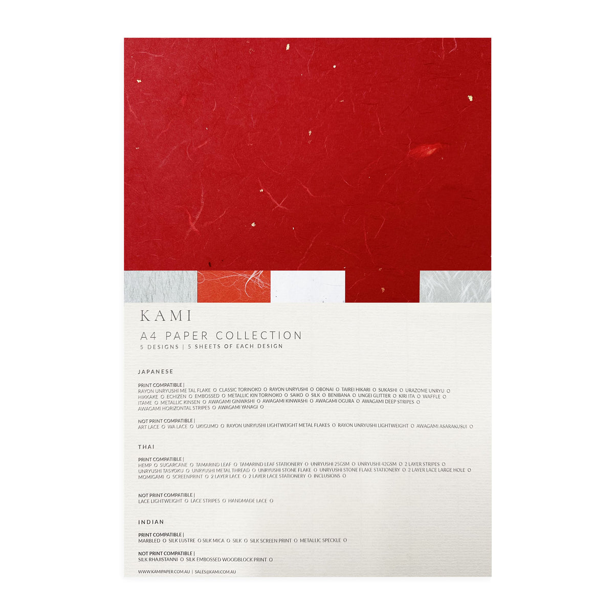 A4 Paper Pack | Japanese and Thai Collection A | 5 Designs | 25 Sheets