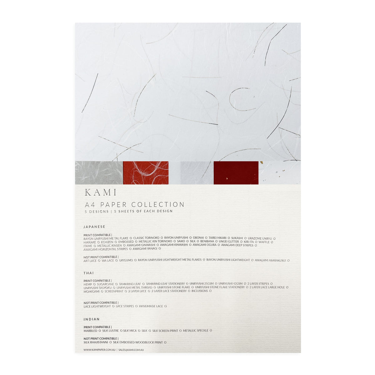 A4 Paper Pack | Japanese and Thai Collection C | 5 Designs | 25 Sheets