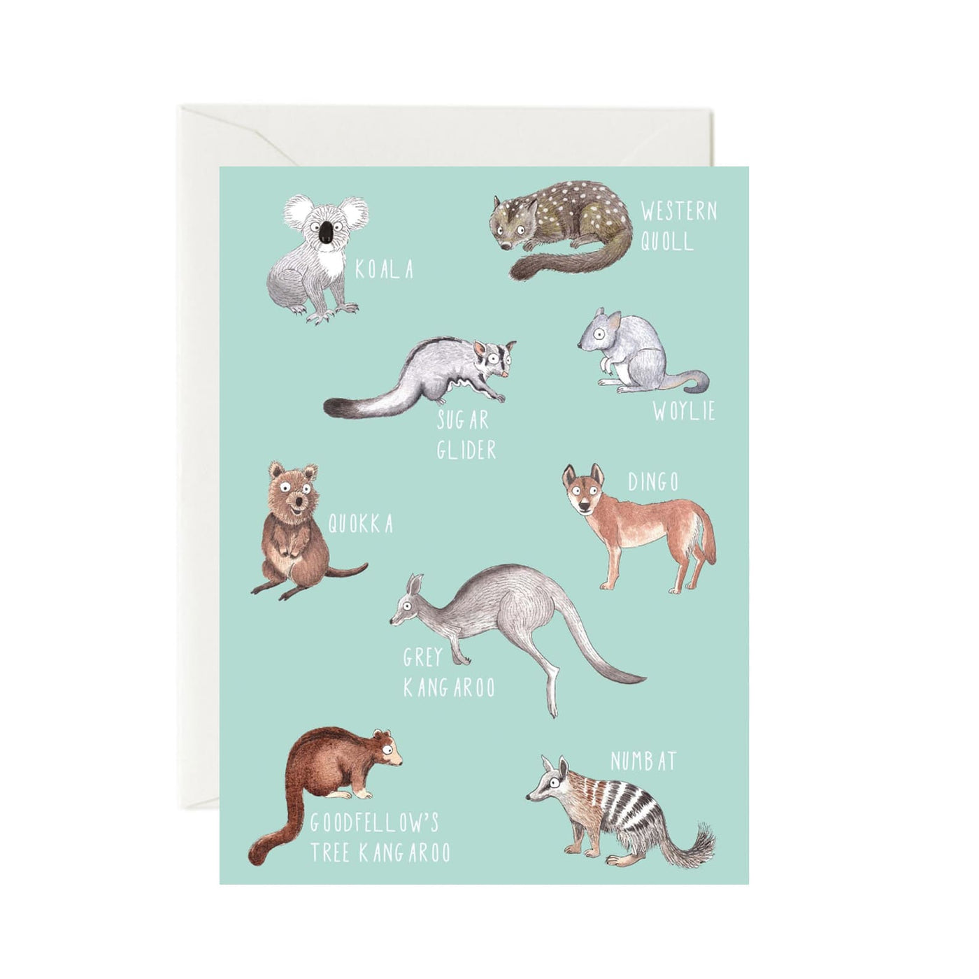 Australiana Card | Australian Animals on Green| Nuovo Group