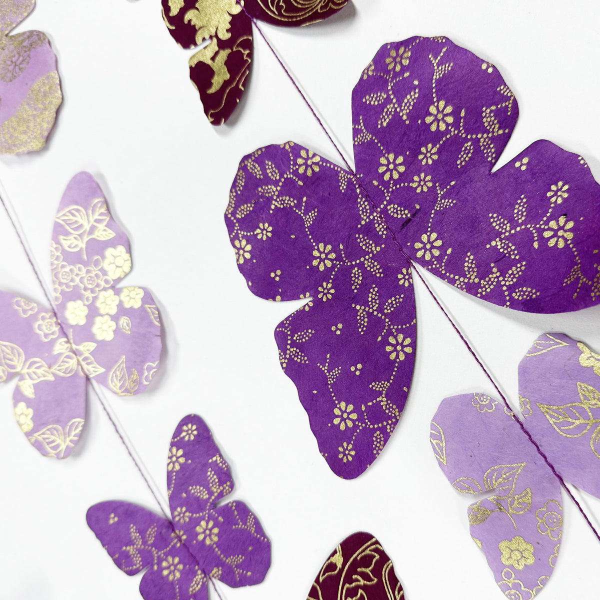 Paper Garland | Handmade Nepalese Lokta Paper | Butterfly | Kami | 4 C