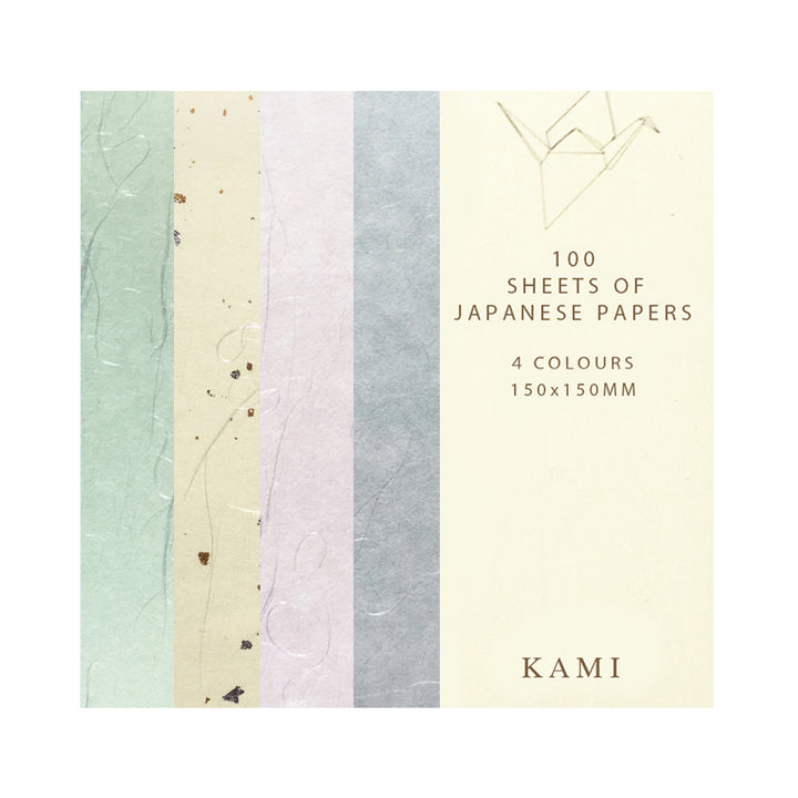 Origami Paper | Unprinted Japanese | Four Colours | 100 Sheets | Kami