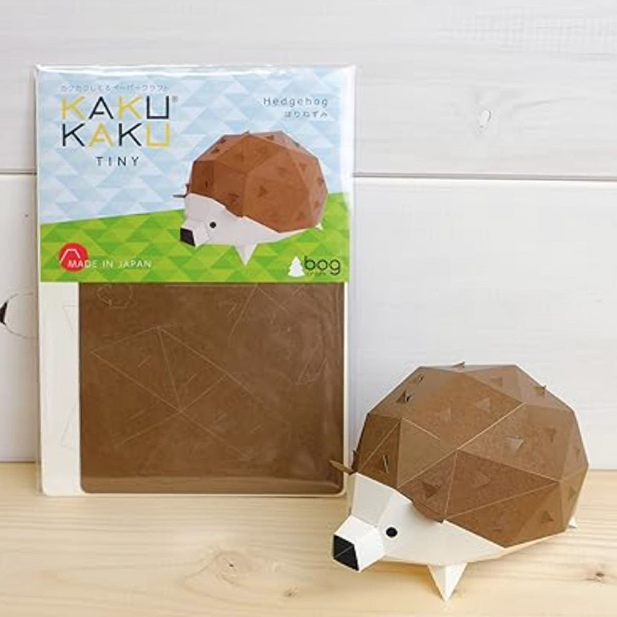 3D Cardboard Model Kit | TINY Animals | Hedgehog | Kaku Kaku | Bog Cra