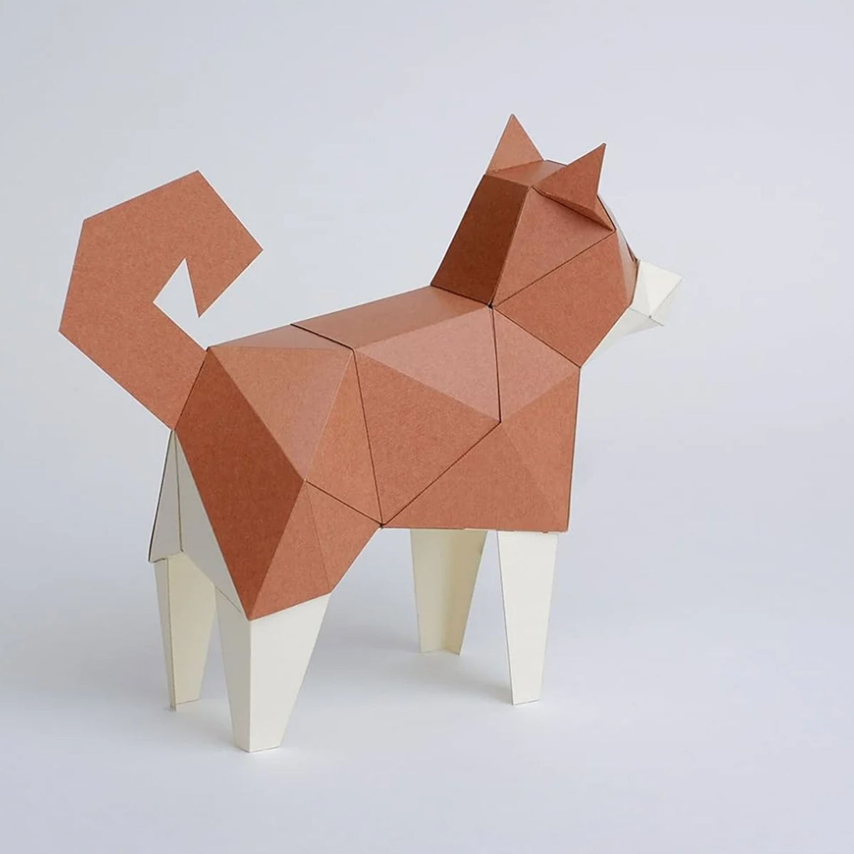 3D Cardboard Model Kit | TINY Animals | Shiba Inu | Brown | Kaku Kaku